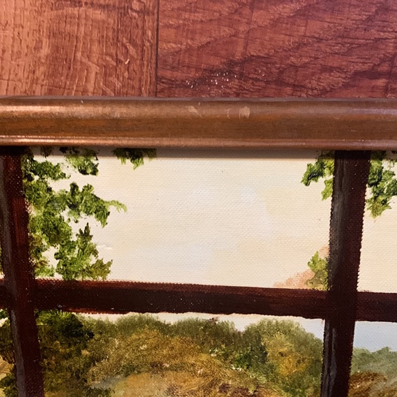 Wall Decor | 14x18in Peering Out The Window Oil Painting Hard Canvas ...